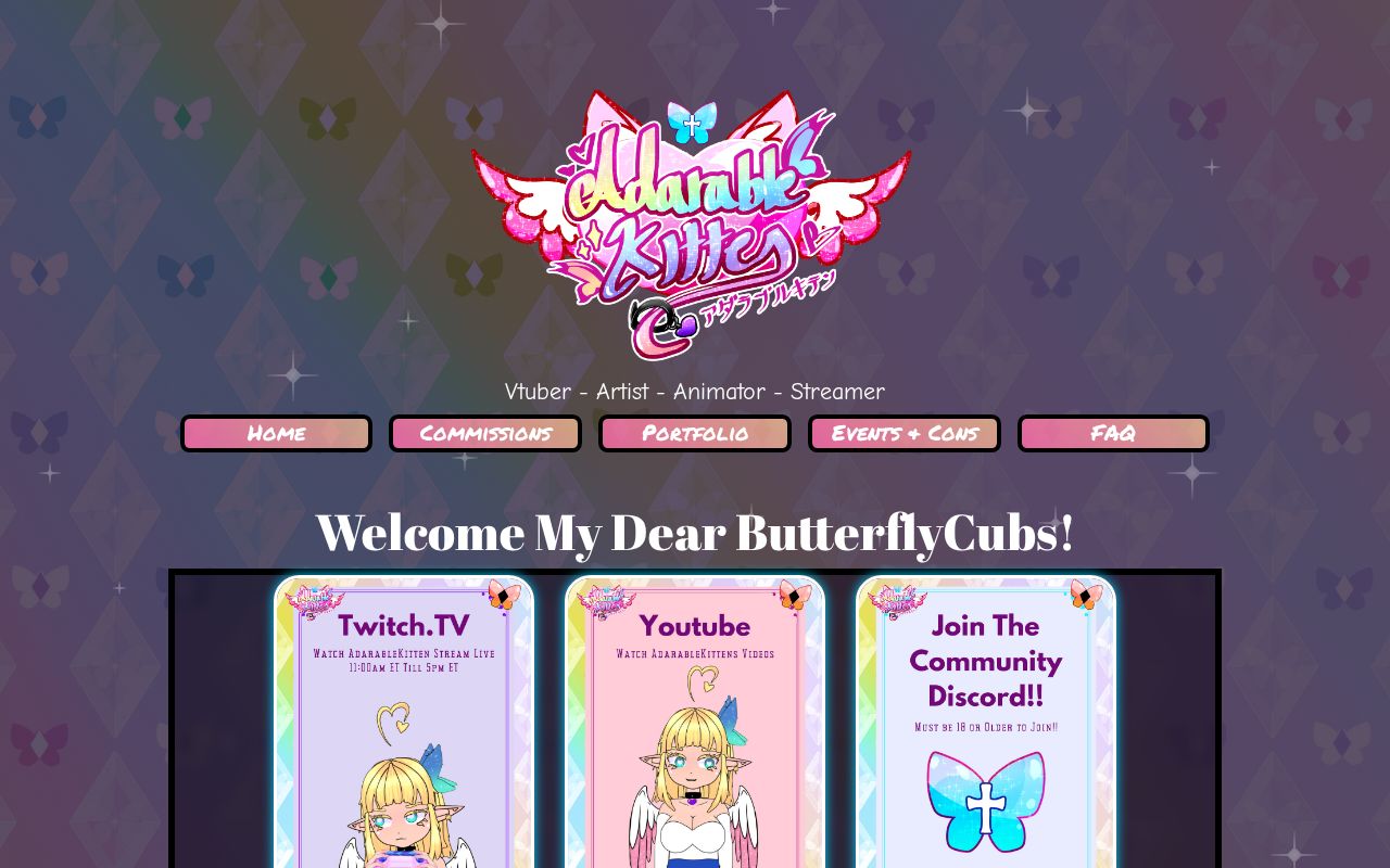 AdarableKitten's Official Vtuber Website